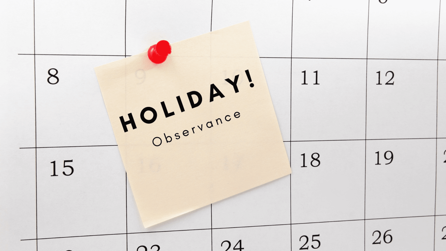 Holiday Observance | WCHD